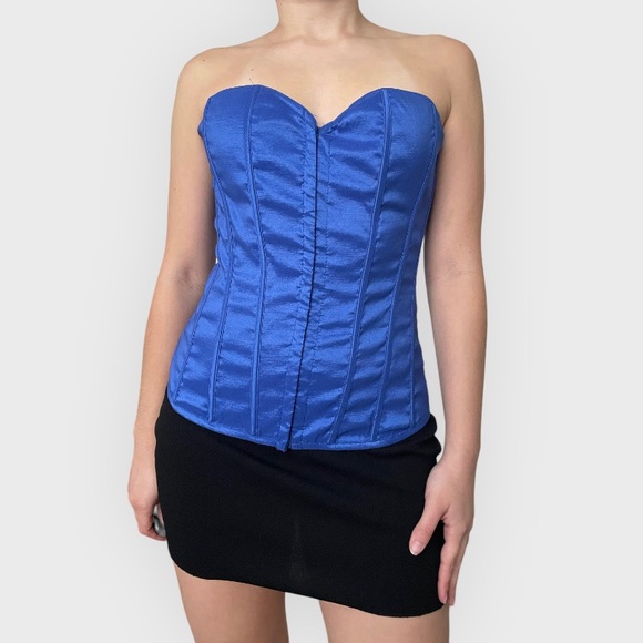 Vintage | Intimates & Sleepwear | Vintage Blue Lace Up Corset | Poshmark